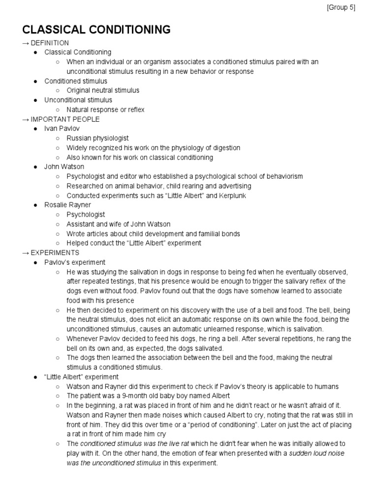 Classical Conditioning Explained | PDF | Classical Conditioning ...