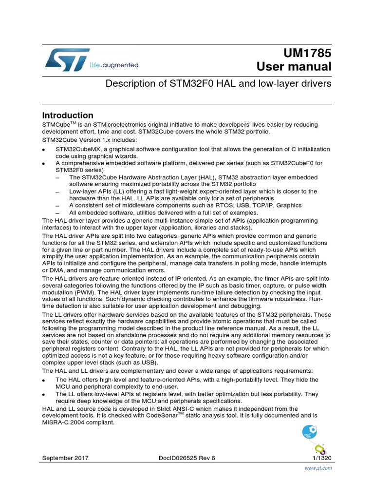 Stm32f0 Hal User Manual | PDF | Embedded System | Application Programming Interface