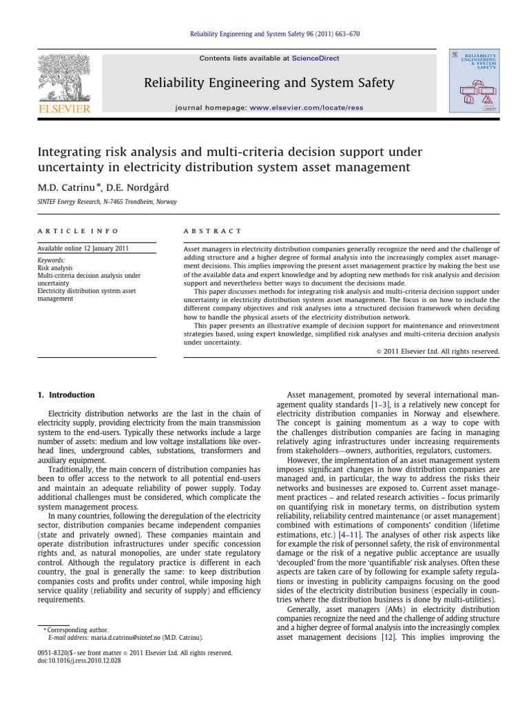 Reliability Engineering And System Safety Pdf Risk Reliability