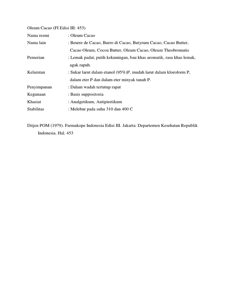Oleum Cacao | PDF