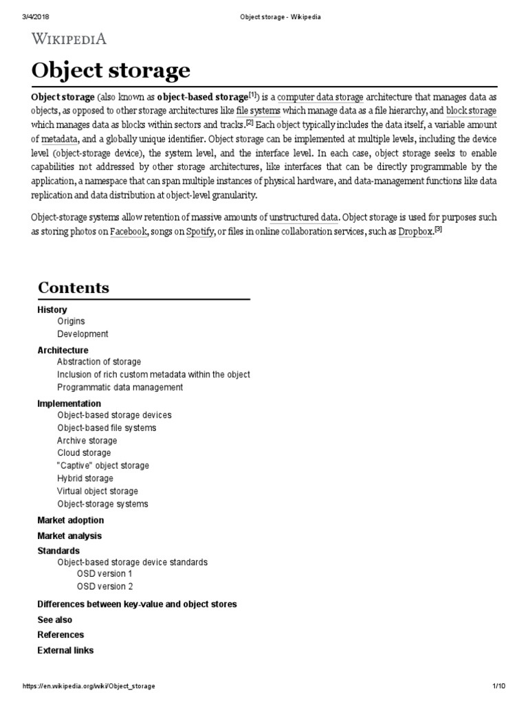 Object Storage | PDF | Data Management | Computer Engineering