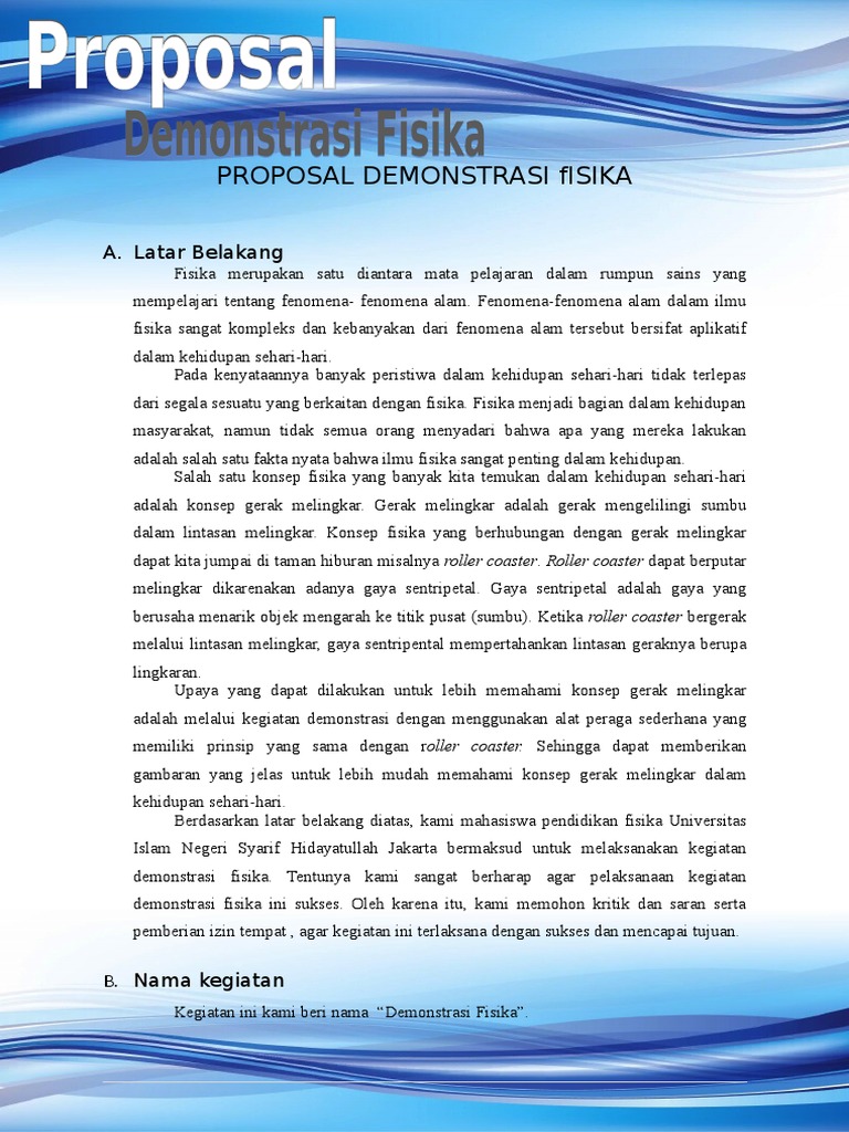 Proposal Demonstrasi Fisika | PDF