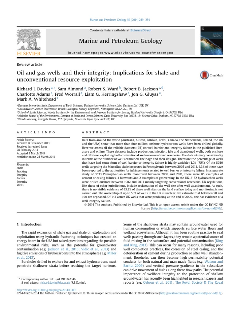 Oil and Gas Wells and Their Integrity | PDF | Petroleum Reservoir | Oil ...