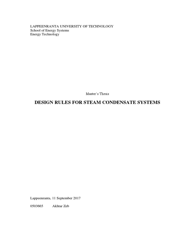 Design Rules For Steam Condensate Systems | PDF | Steam | Boiler