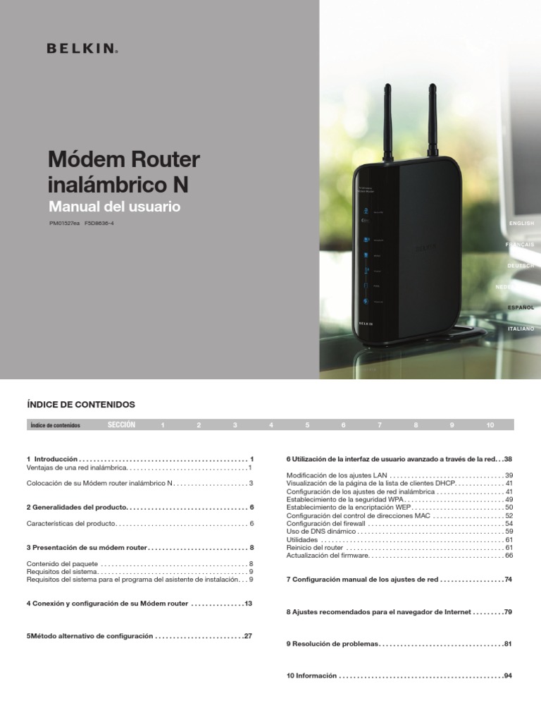 Manual Belkin PDF | PDF | Enrutador (Computación) | Red de computadoras