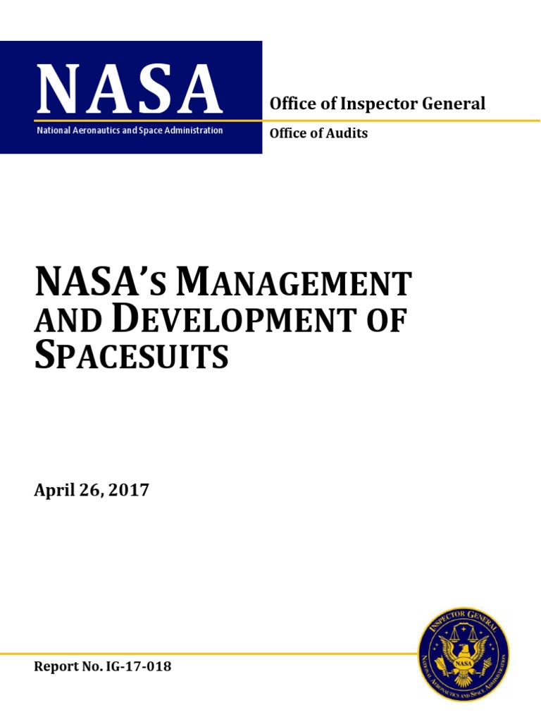NASA Spacesuit Management Audit | PDF | Space Suit | Nasa