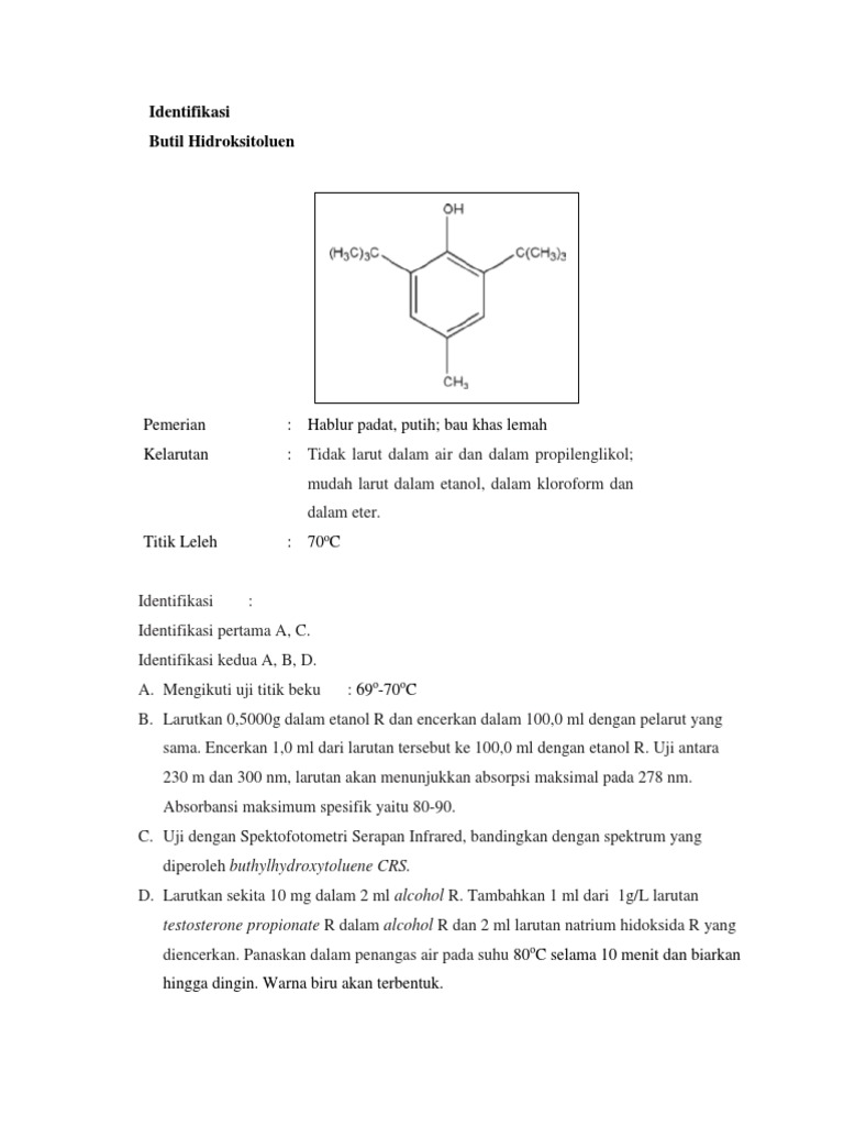 Analisis Butil Hidroksitoluen 2018 | PDF | Kesehatan Holistik | Sains & Matematika