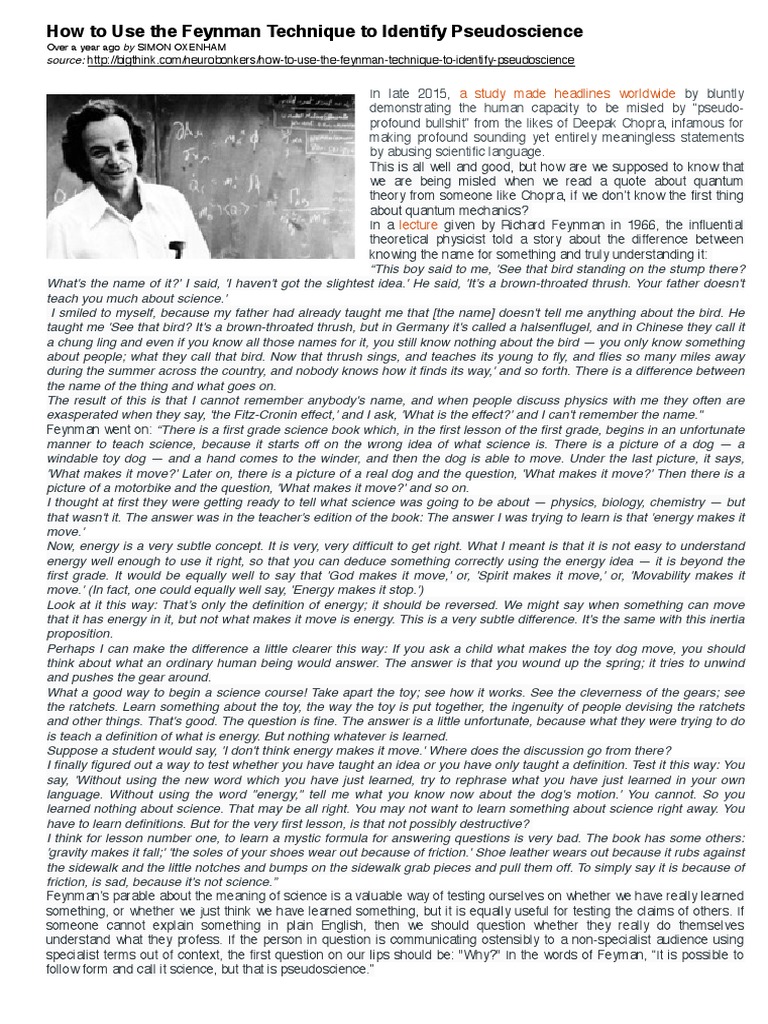 Feynman | PDF | Richard Feynman | Science