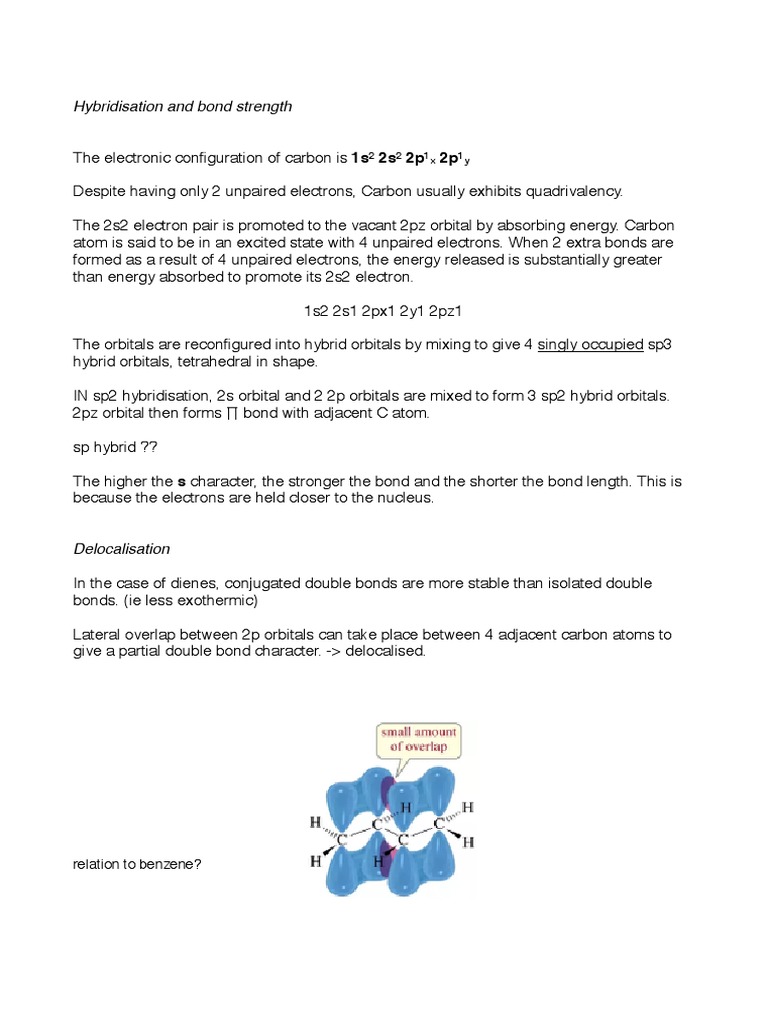 Hybridisation and Bond Strength: Relation To Benzene? | PDF
