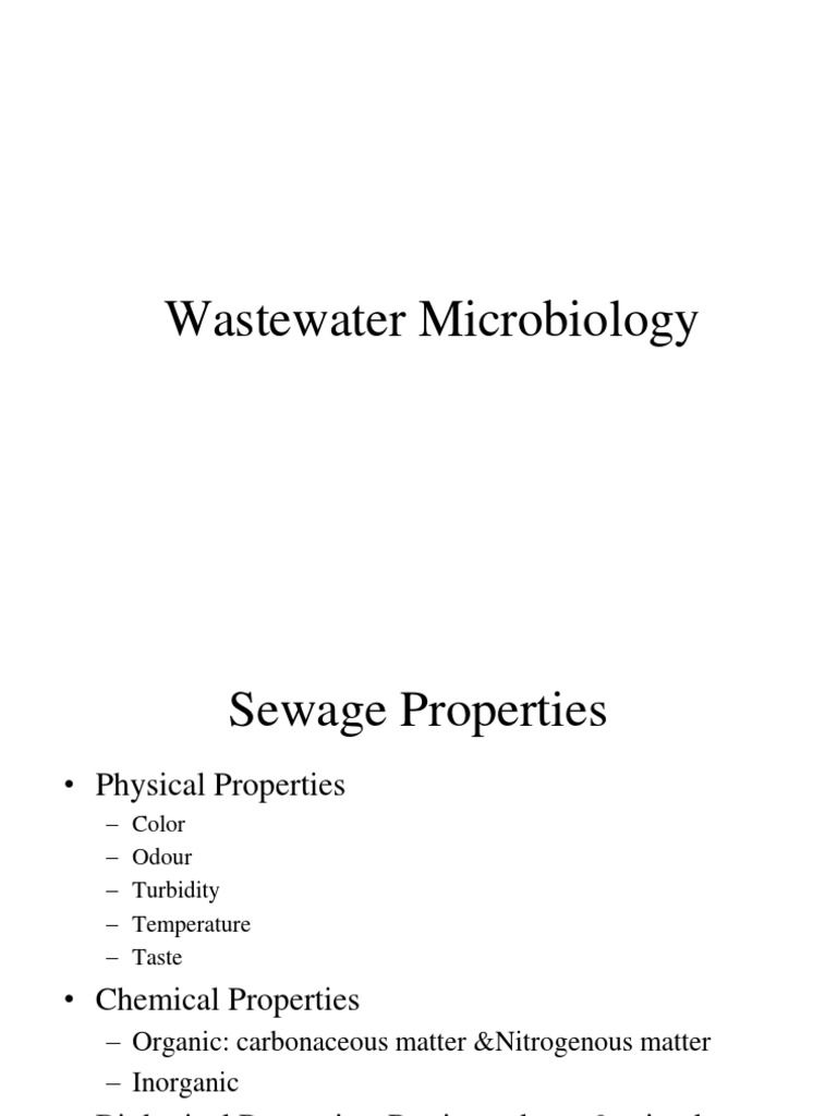 Wastewater Microbiology Overview | PDF | Bacteria | Microorganism
