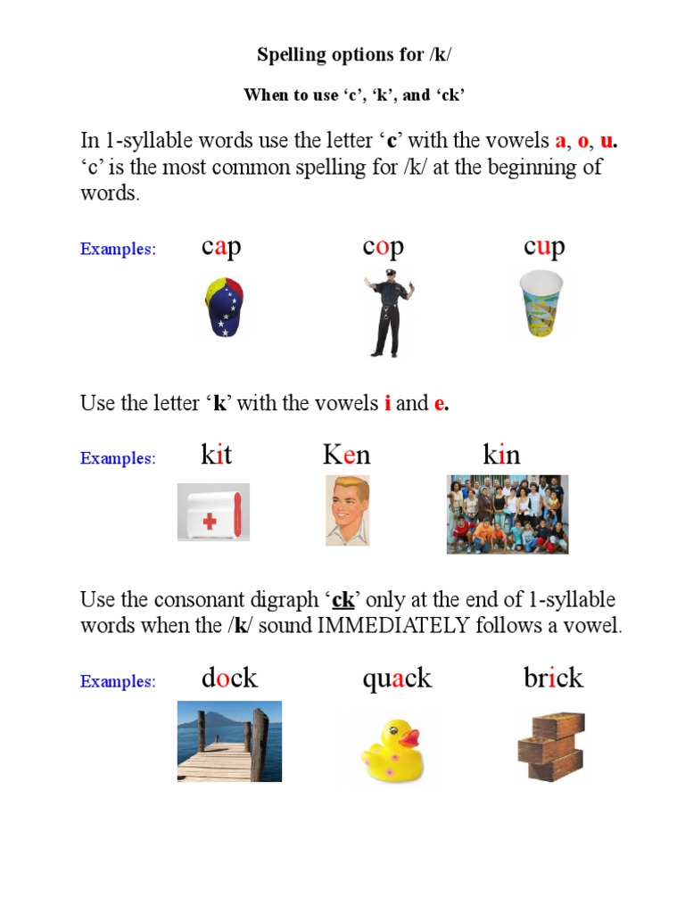 Spelling Rule For C K CK | PDF | Foreign Language Studies