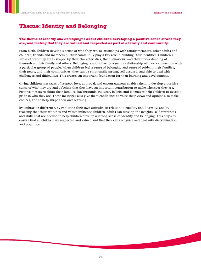 Aistear Identity and Belonging | PDF