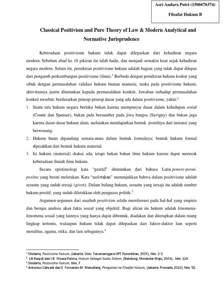 Classical Positivism and Pure Theory of Law | PDF