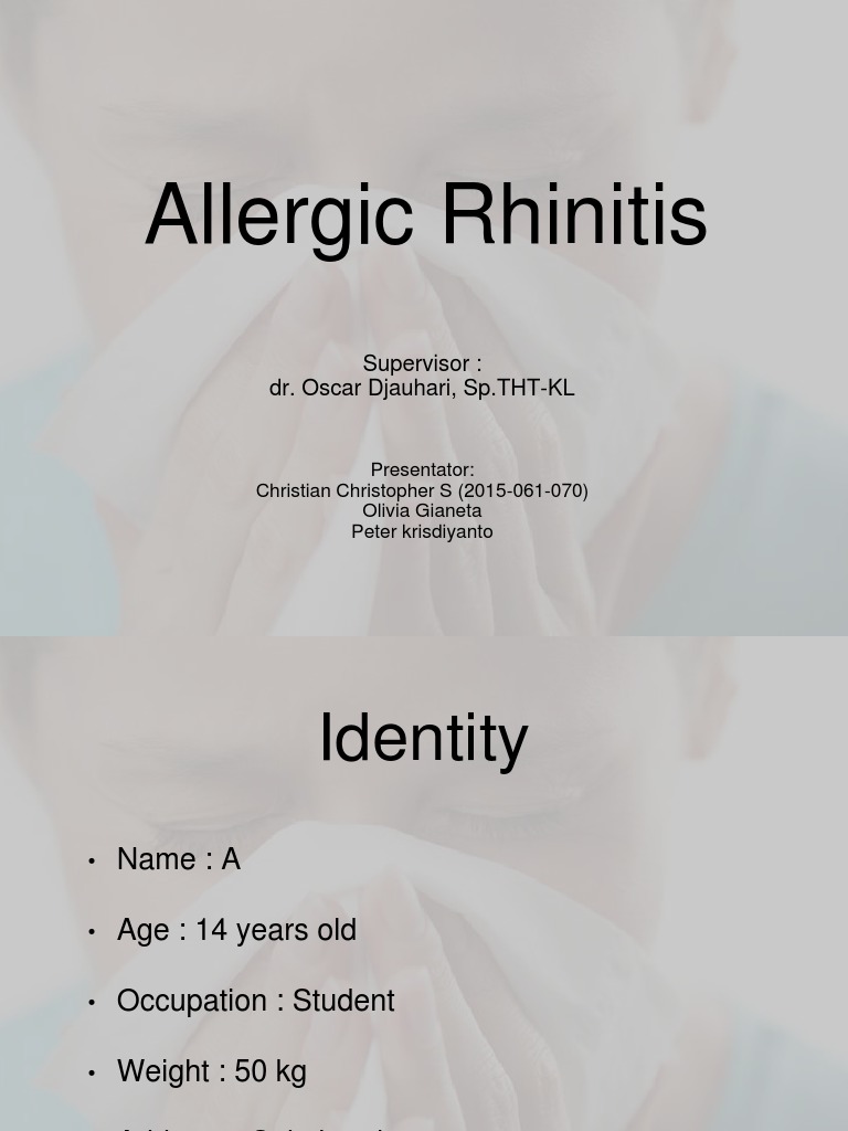 Case (Rhinitis Alergi) 2 | PDF | Human Nose | Allergy