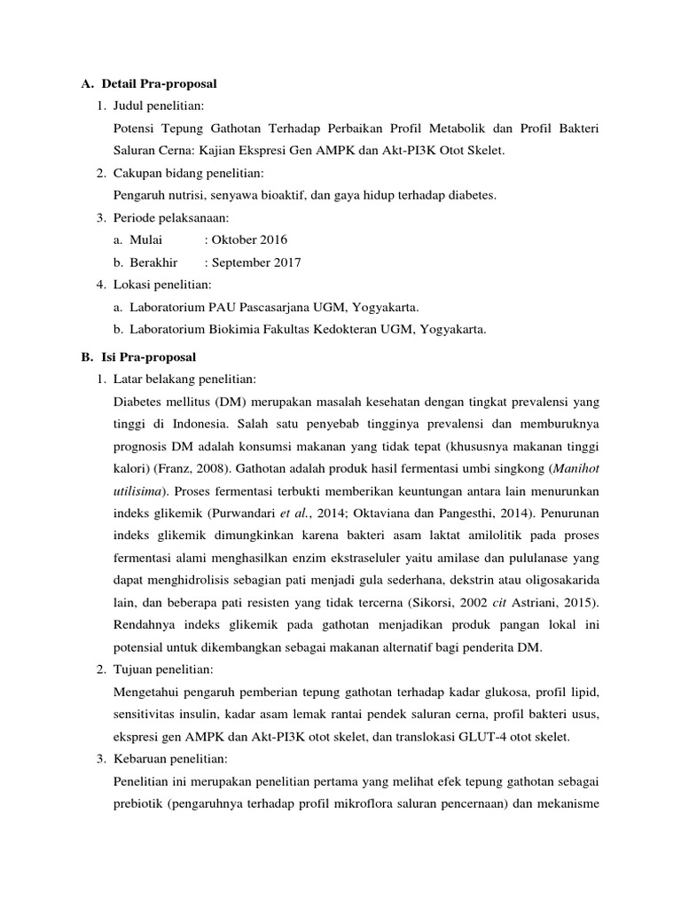 Contoh Pra-Proposal (Submit) | PDF