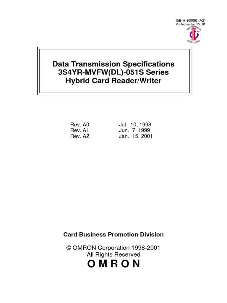 Data Transmission Specifications 3S4YR-MVFW (DL) - 051S Series Hybrid ...