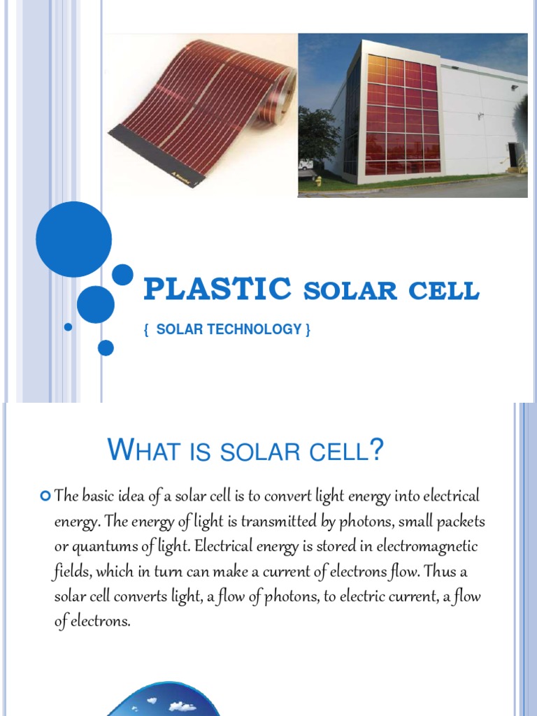 Plastic Solar Cell Suman | PDF | Solar Cell | Physical Universe