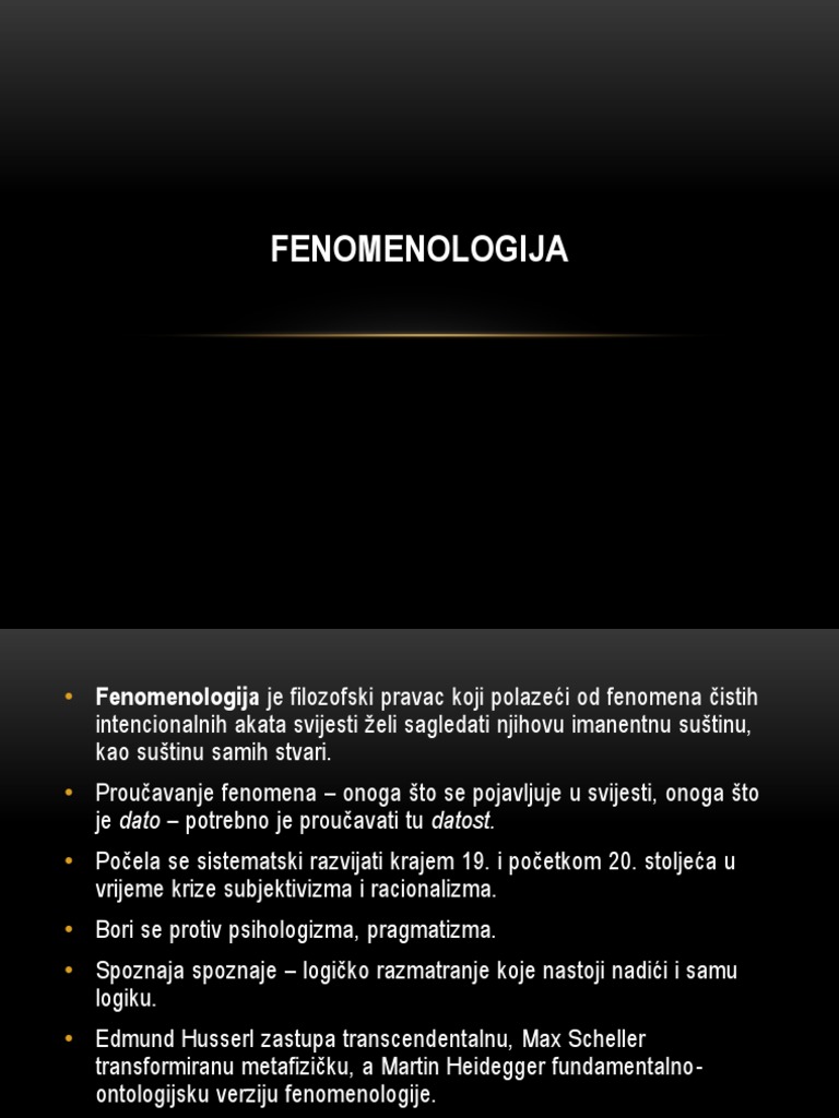 Fenomenologija | PDF
