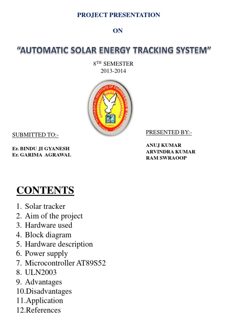 Solar Tracker Project Overview | PDF | Photovoltaics | Equipment
