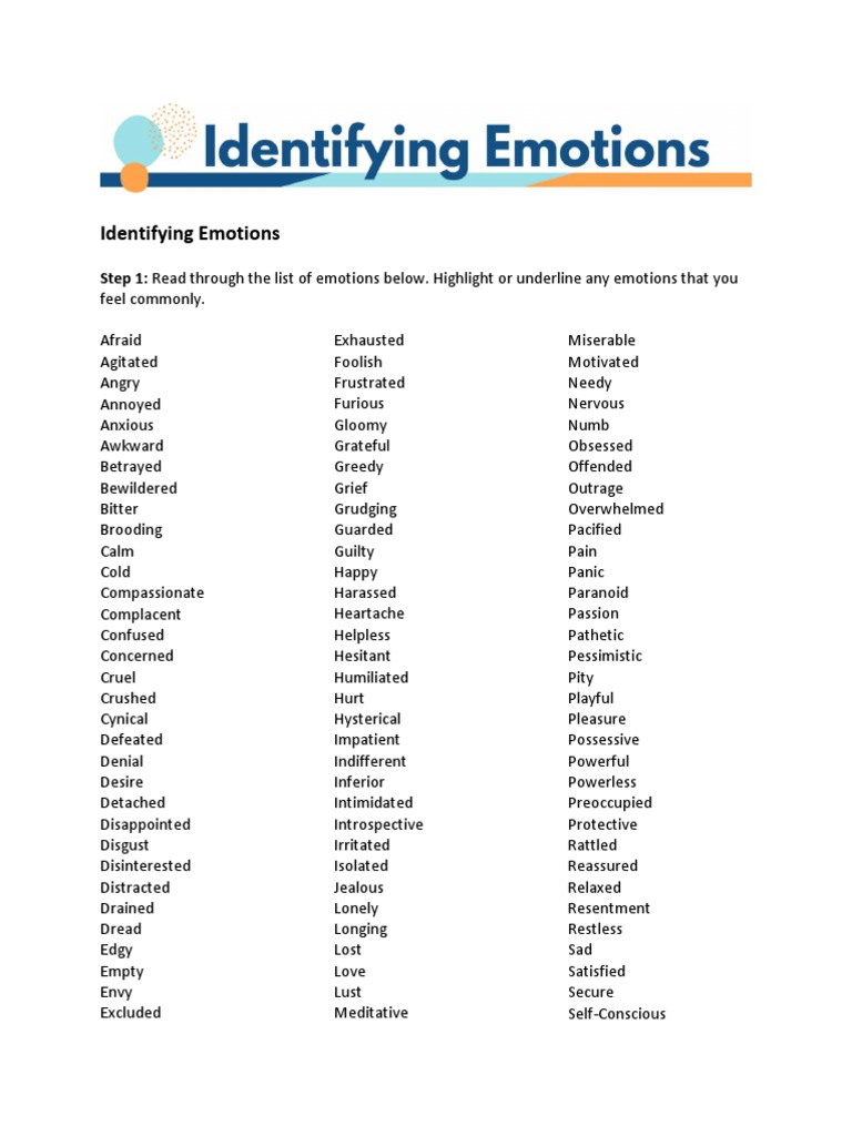 Identifying Emotions | PDF | Emotions | Subjective Experience