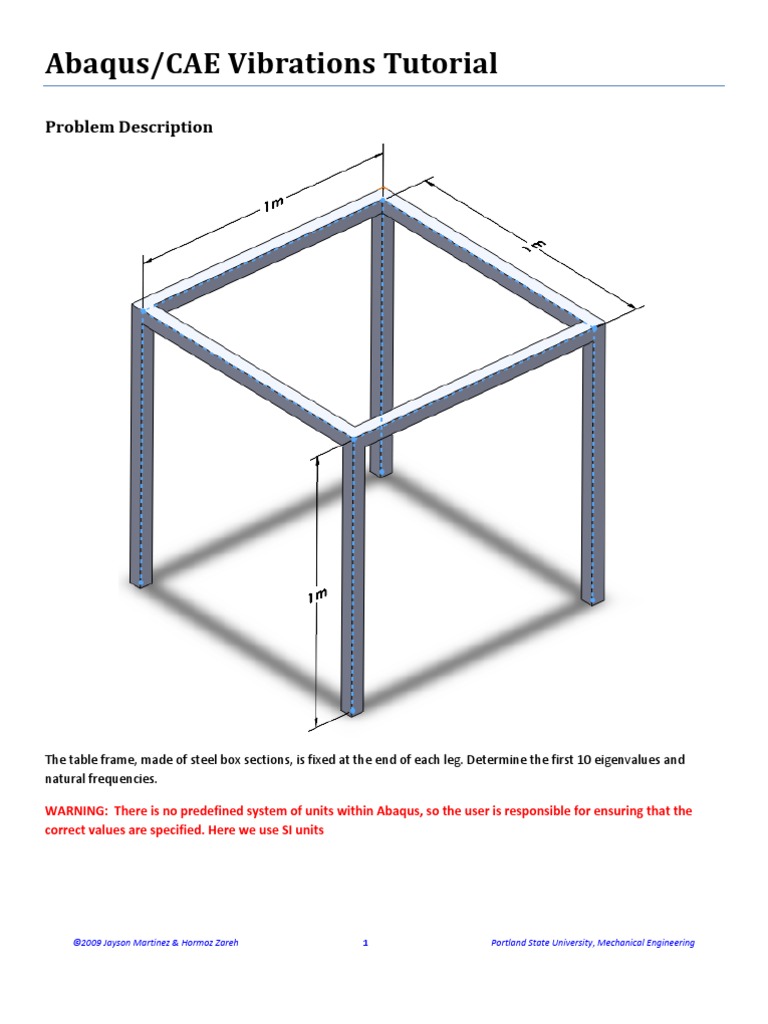 Abaqus Vibrations Tutorial | PDF | Physics | Applied And ... Abaqus Vibrations Tutorial | PDF | Physics | Applied And ...