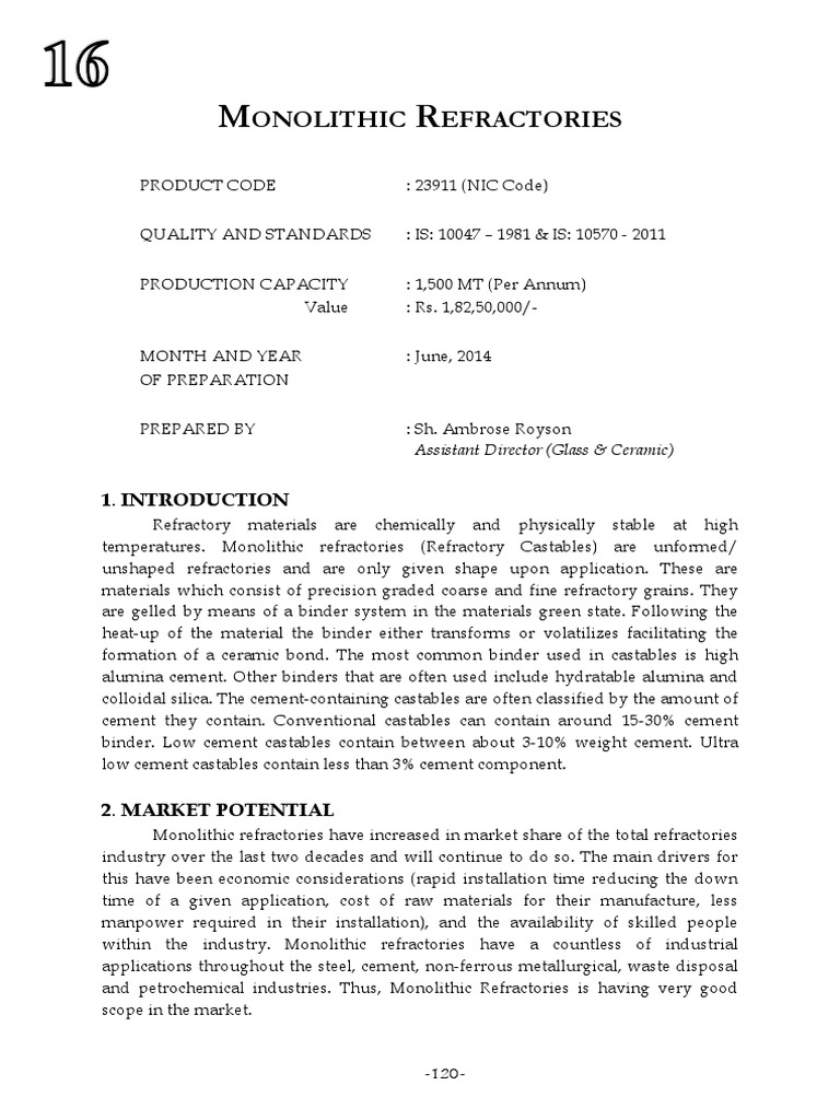 G&C - Monolithic Refractories PDF | PDF | Refractory | Materials