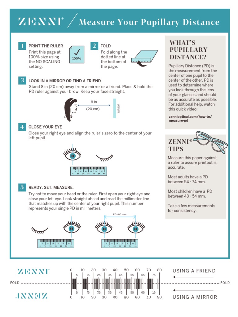 Zennioptical PD Ruler PDF | PDF | Optics | Vision