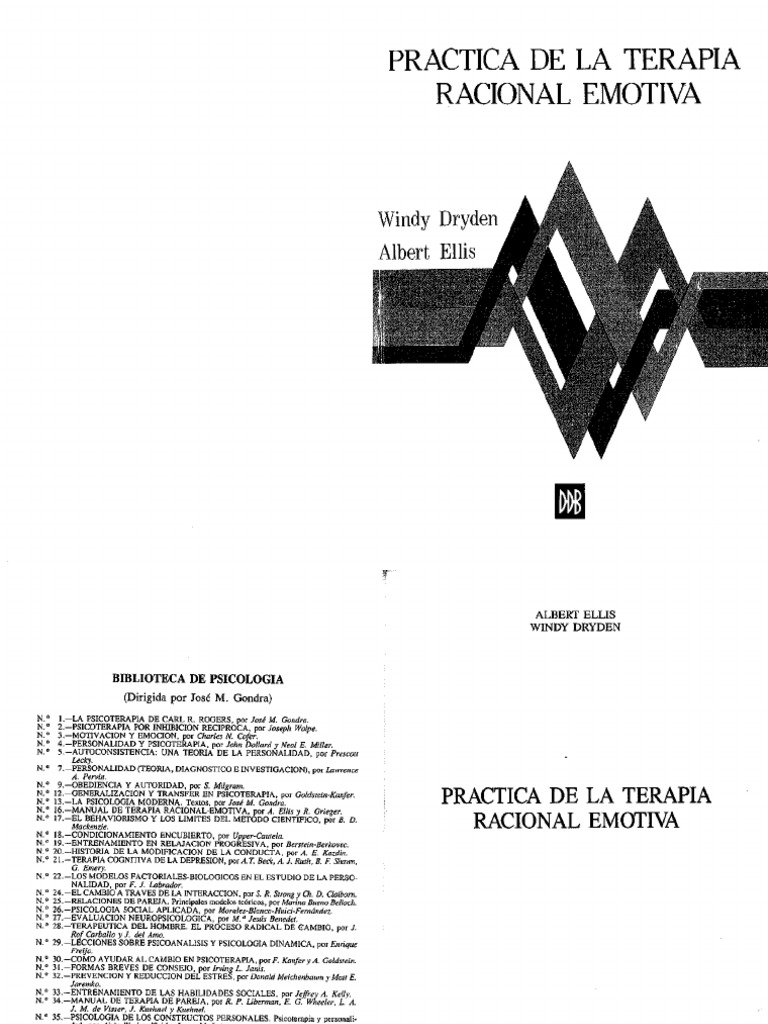 Práctica de La Terapia Racional Emotiva, Windy Dryden y Albert Ellis ...