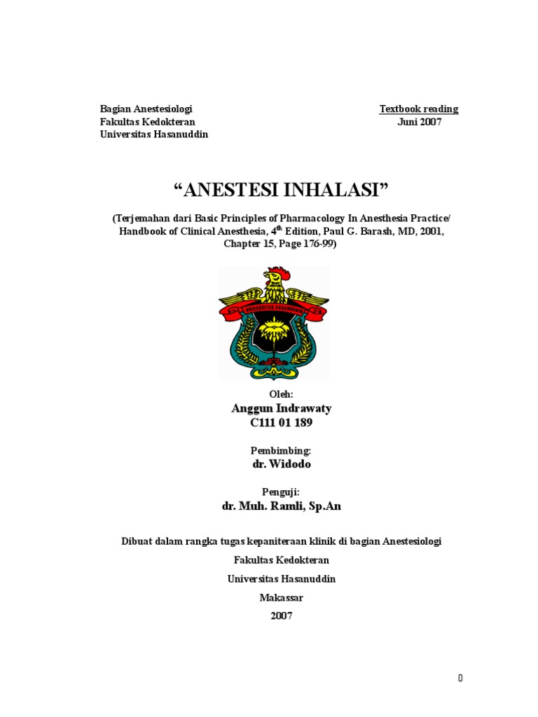 Anestesi Inhalasi | PDF