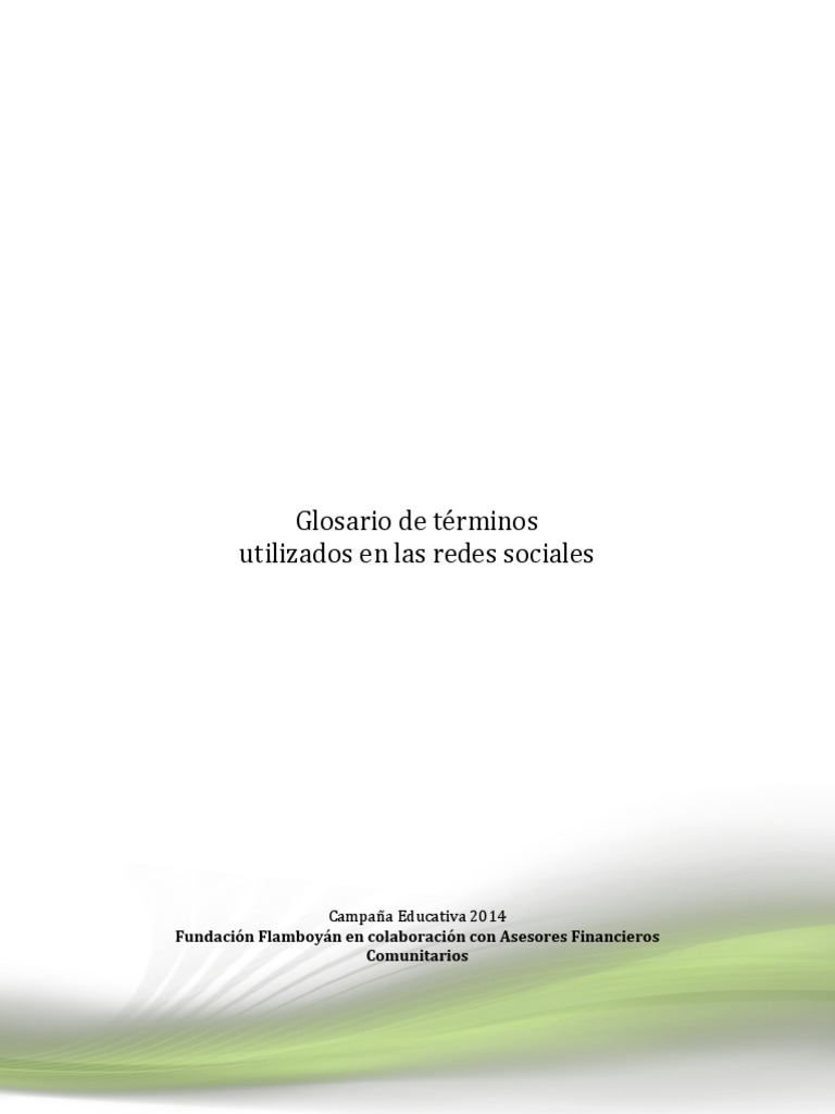 Glosario de Términos Redes Sociales | PDF | Servicio de redes sociales ...