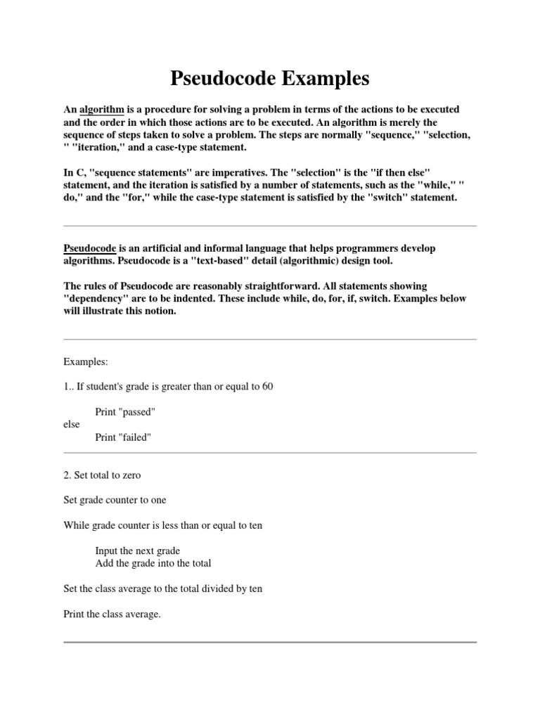 Pseudo Code Pdf Algorithms Programming Language