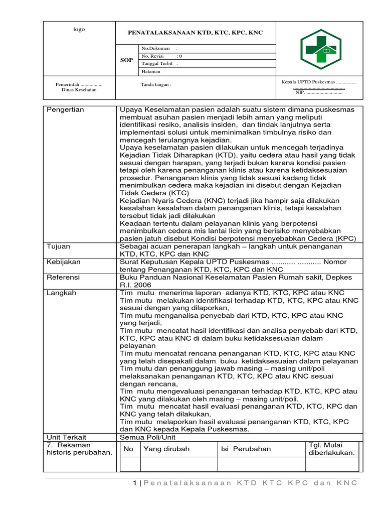 01 - 9.1.1.f.SOP Penatalaksanaan KTD, KTC, KPC, KNC | PDF