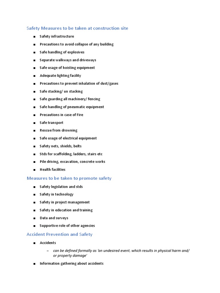 Safety Measures To Be Taken at Construction Site: or Property Damage ...
