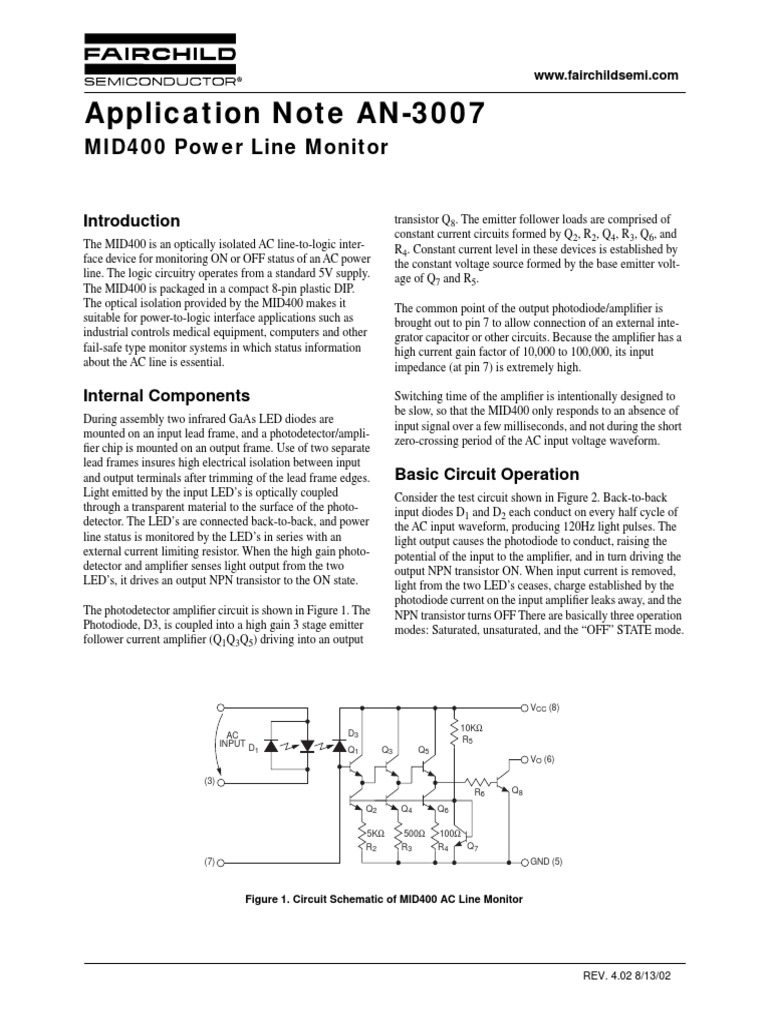 MID400 Power Line Monitor | PDF | Amplifier | Power Supply
