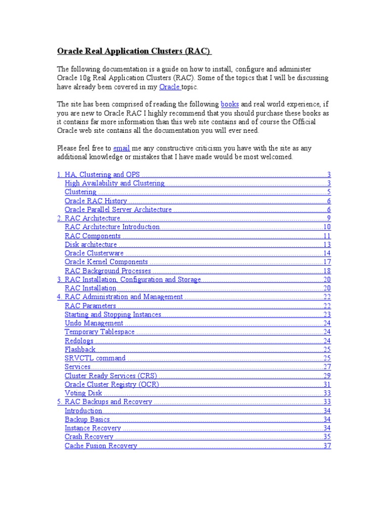RAC Important Concepts | PDF | Oracle Database | Computer Cluster
