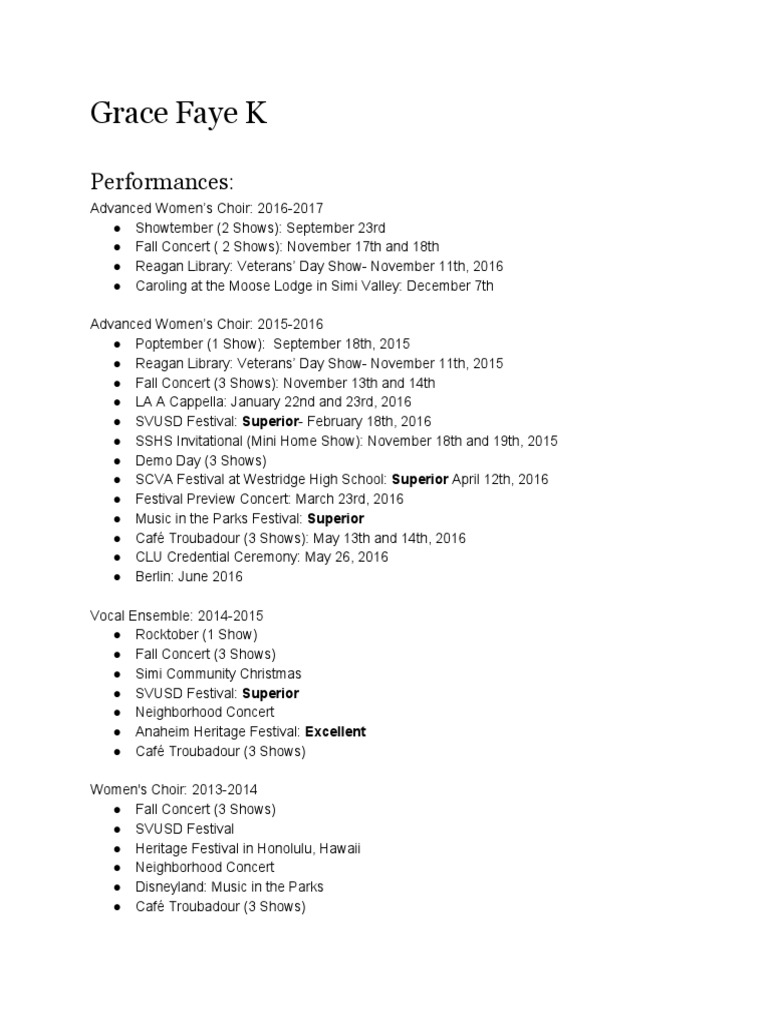 Choir Resume | PDF