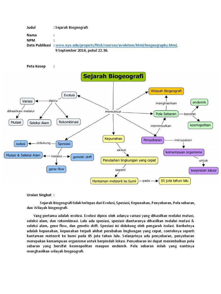 Sejarah dan Konsep Biogeografi | PDF