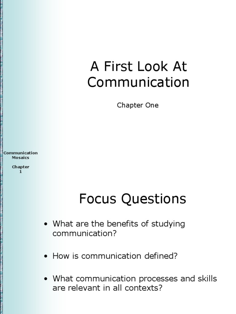 Communication Mosaics Chapter 01 - A First Look at Communication | PDF ...