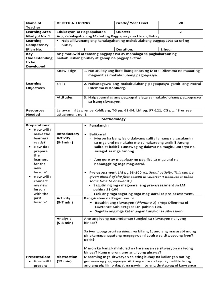 EsP7 Q4 Ip1 v.02 | PDF