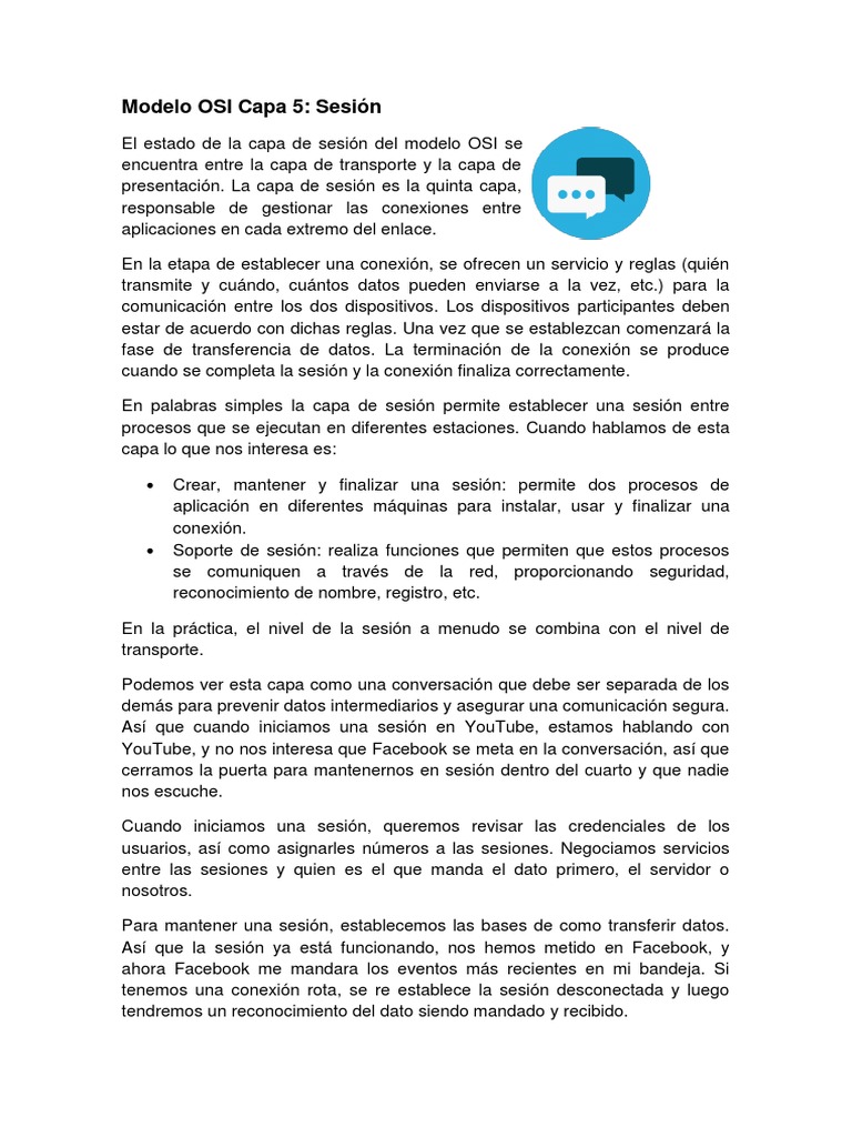Modelo OSI Capa 5 A 6 | PDF | Modelo osi | Red de computadoras