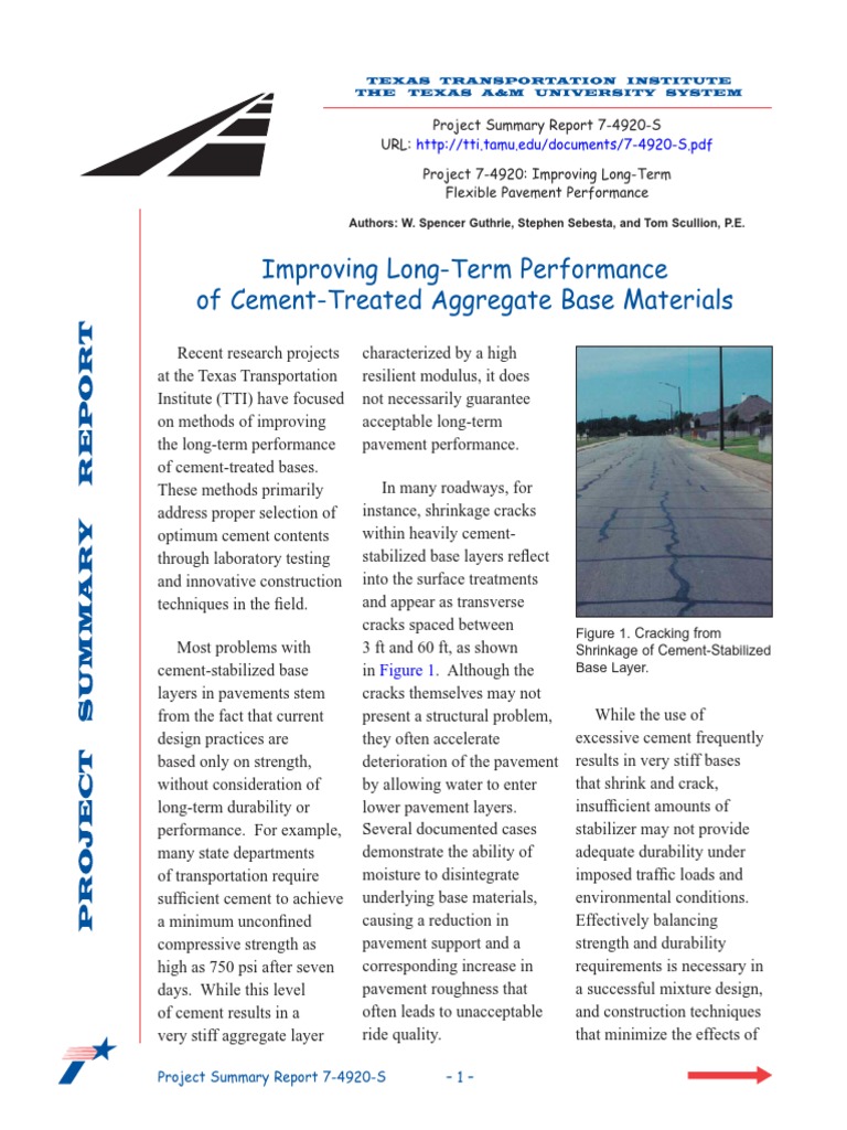Improving Long-Term Performance of Cement-Treated Aggregate Base ...