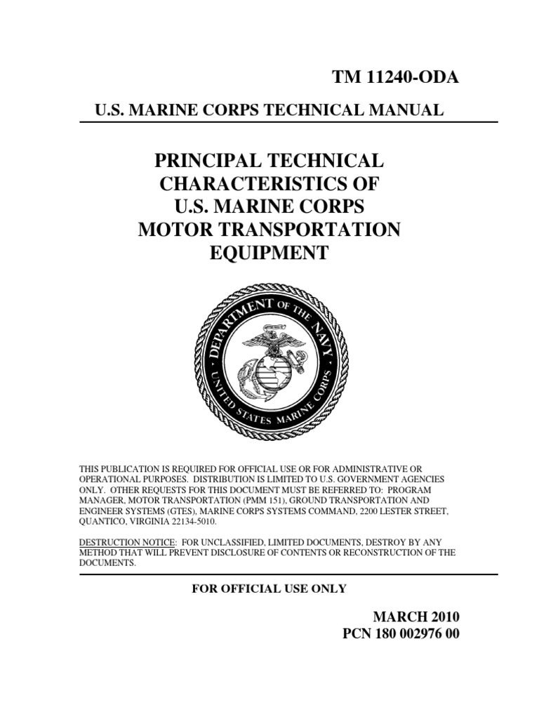USMC MotorEquipment | PDF | Humvee | Trailer (Vehicle)