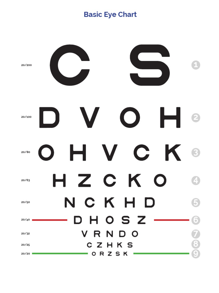 Eye Test Document | PDF | Visual Acuity | Light