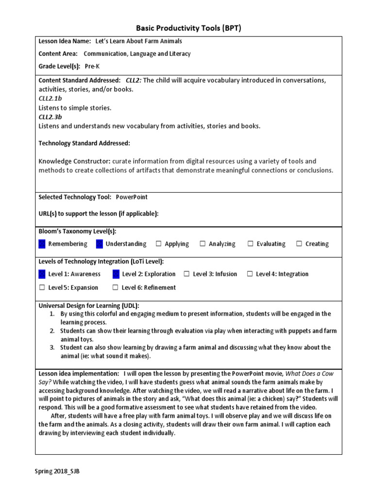 Itec 3100 Lesson Idea BPT | PDF | Learning | Psychological Concepts