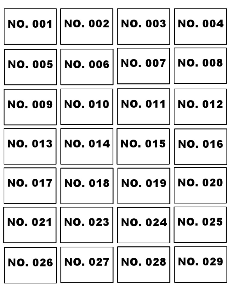 First 20 Numbers Listed in Order | PDF