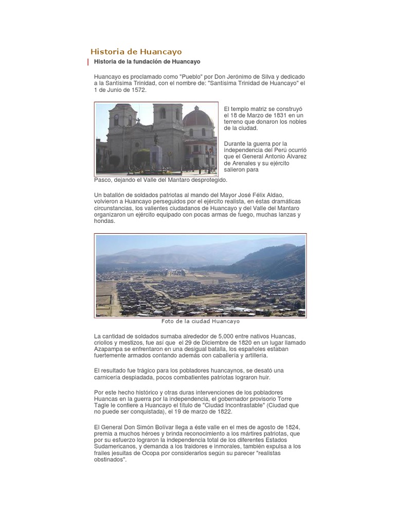 Historia de Huancayo | PDF | Agitación