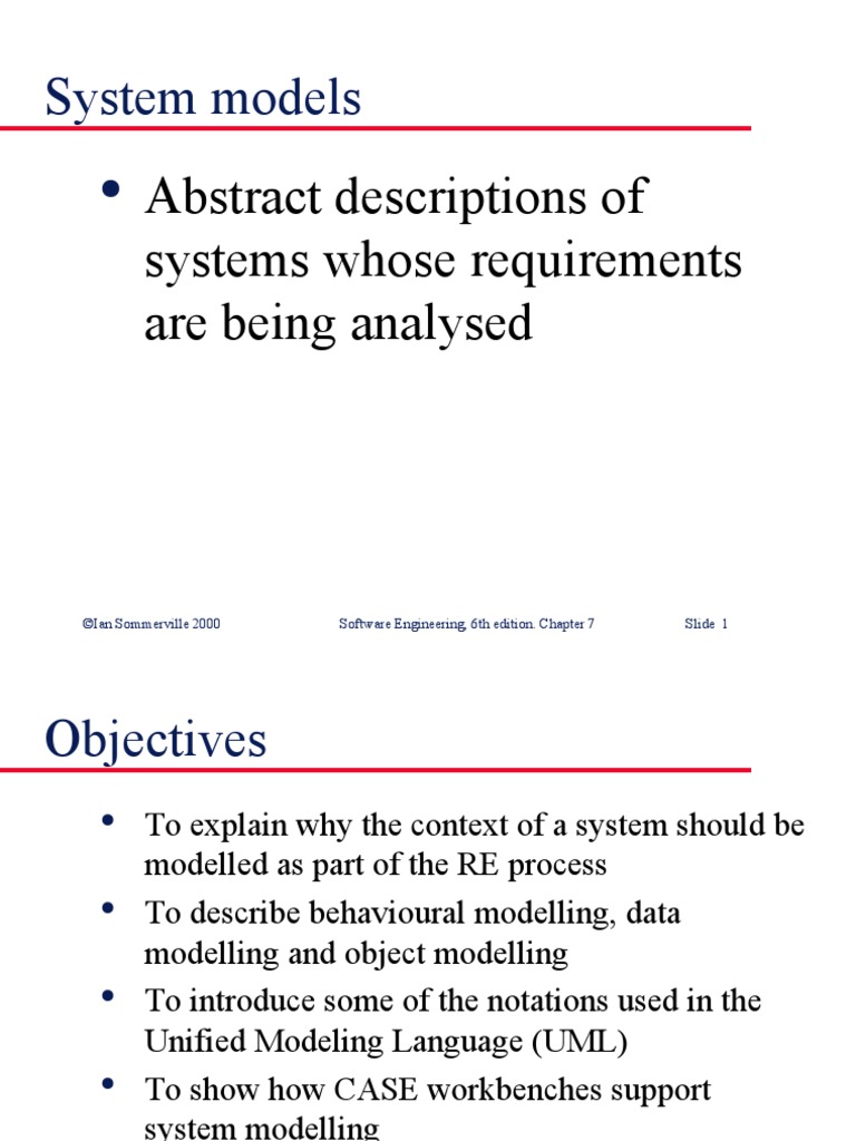 Abstract Descriptions of Systems Whose Requirements Are Being Analysed ...