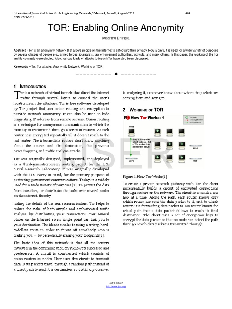 TOR Enabling Online Anonymity | PDF | Tor (Anonymity Network) | Proxy ...