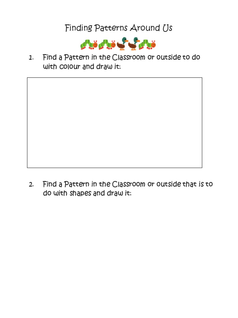Finding Patterns Around Us Worksheet | PDF