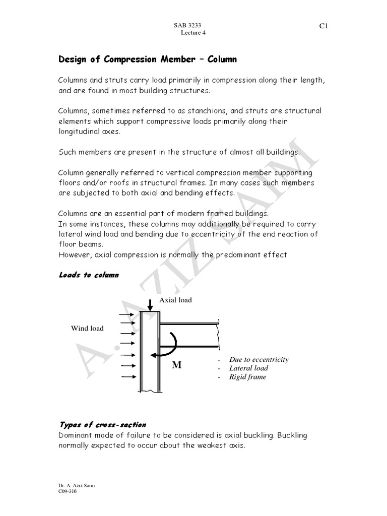 KULIAH4 EC3 Column-Kl PDF | Download Free PDF | Buckling | Column